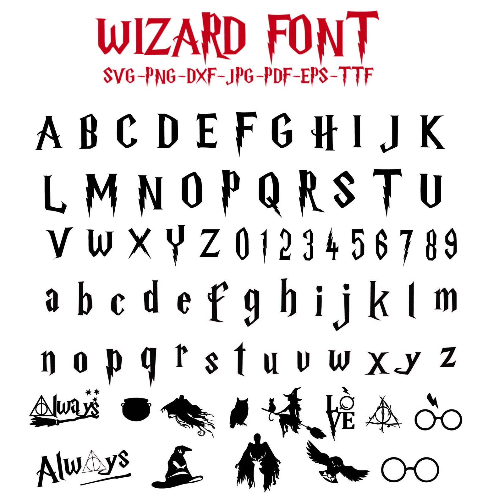 Potter Font SVG, Wizard Font Svg, Magic Wizard Svg, Halloween Font Svg ...