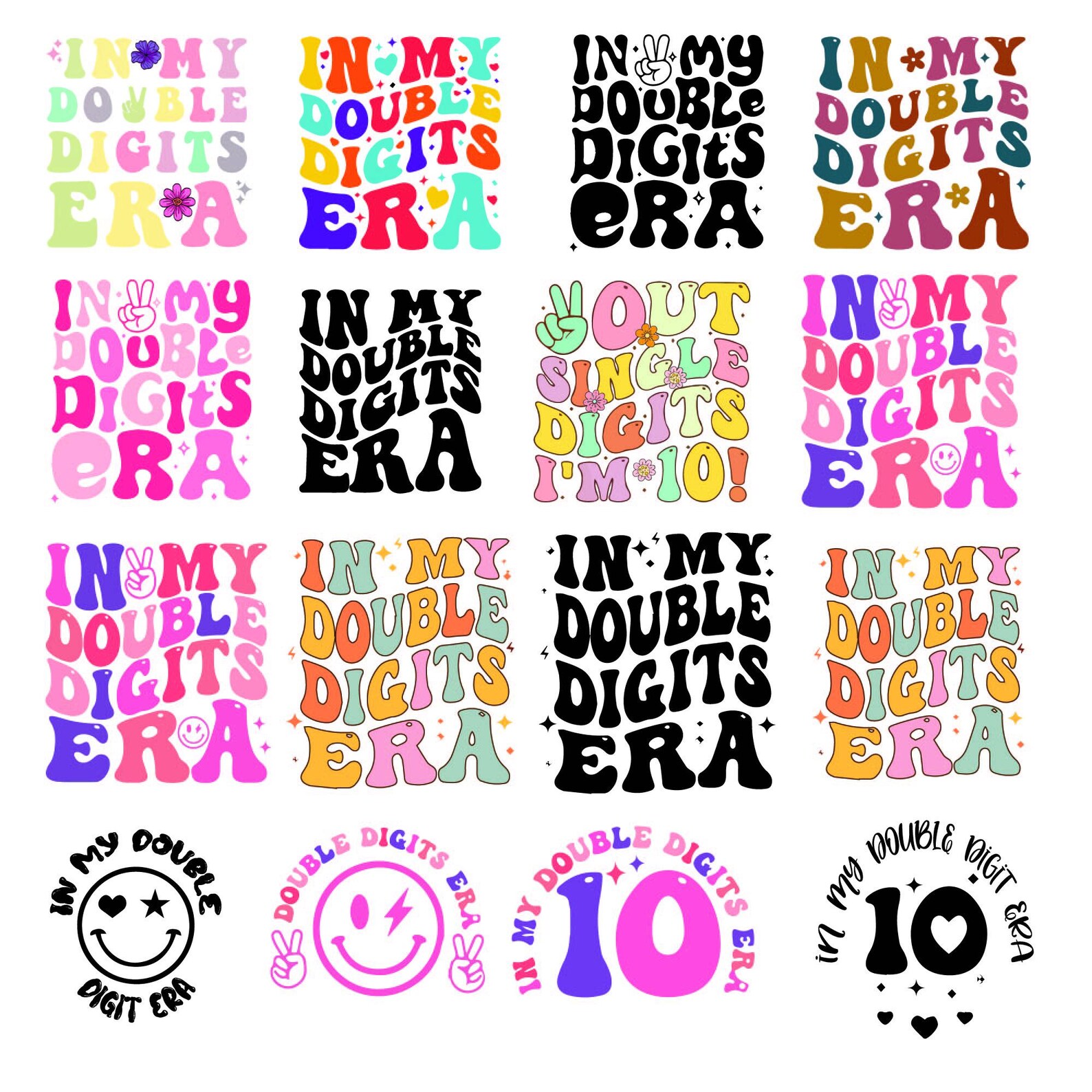 In My Double Digits Era Bundle, Double Digits Birthday Girl Svg, Ten ...
