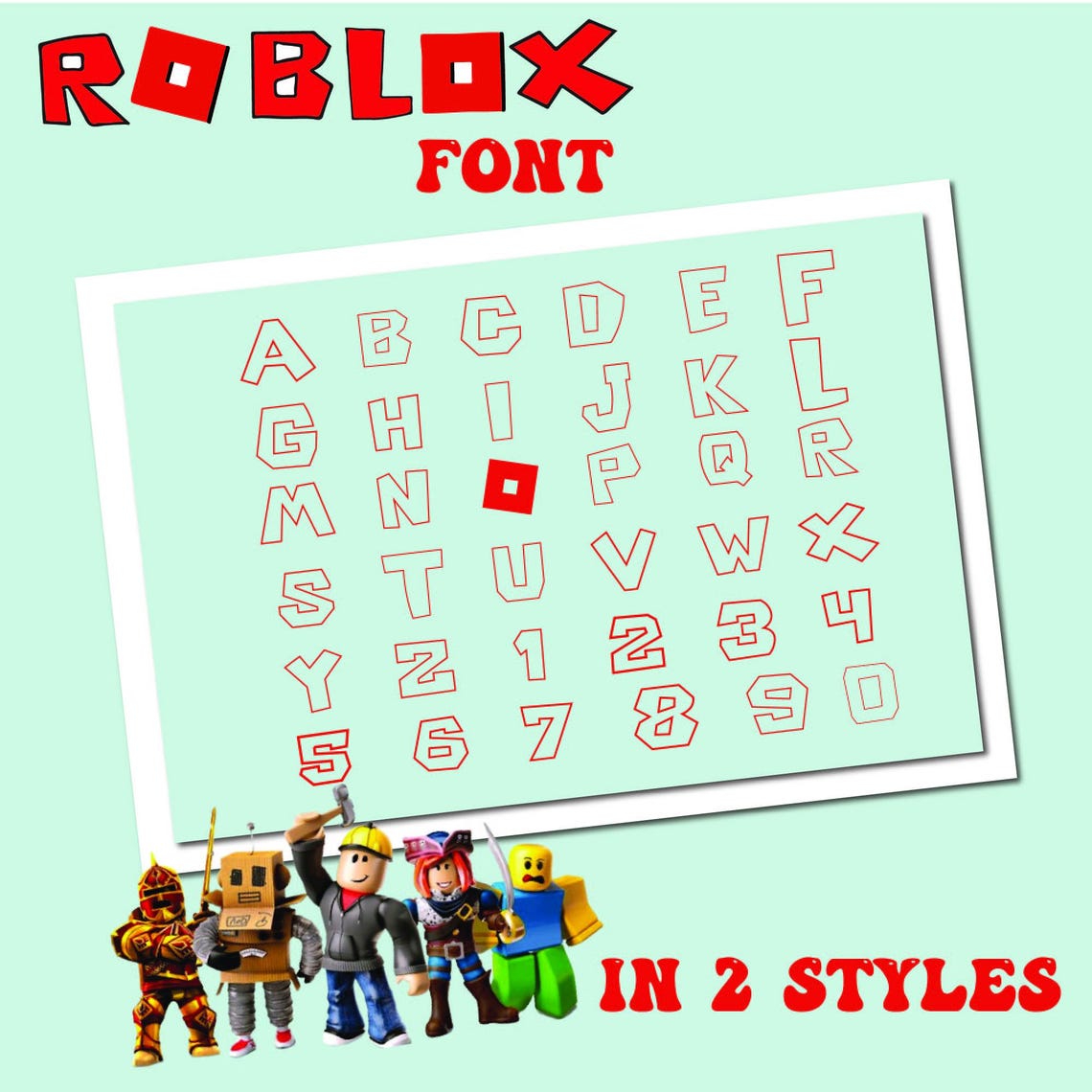 Roblox SVG | Roblox Alphabet PNG| Roblox Font | Digital Download ...