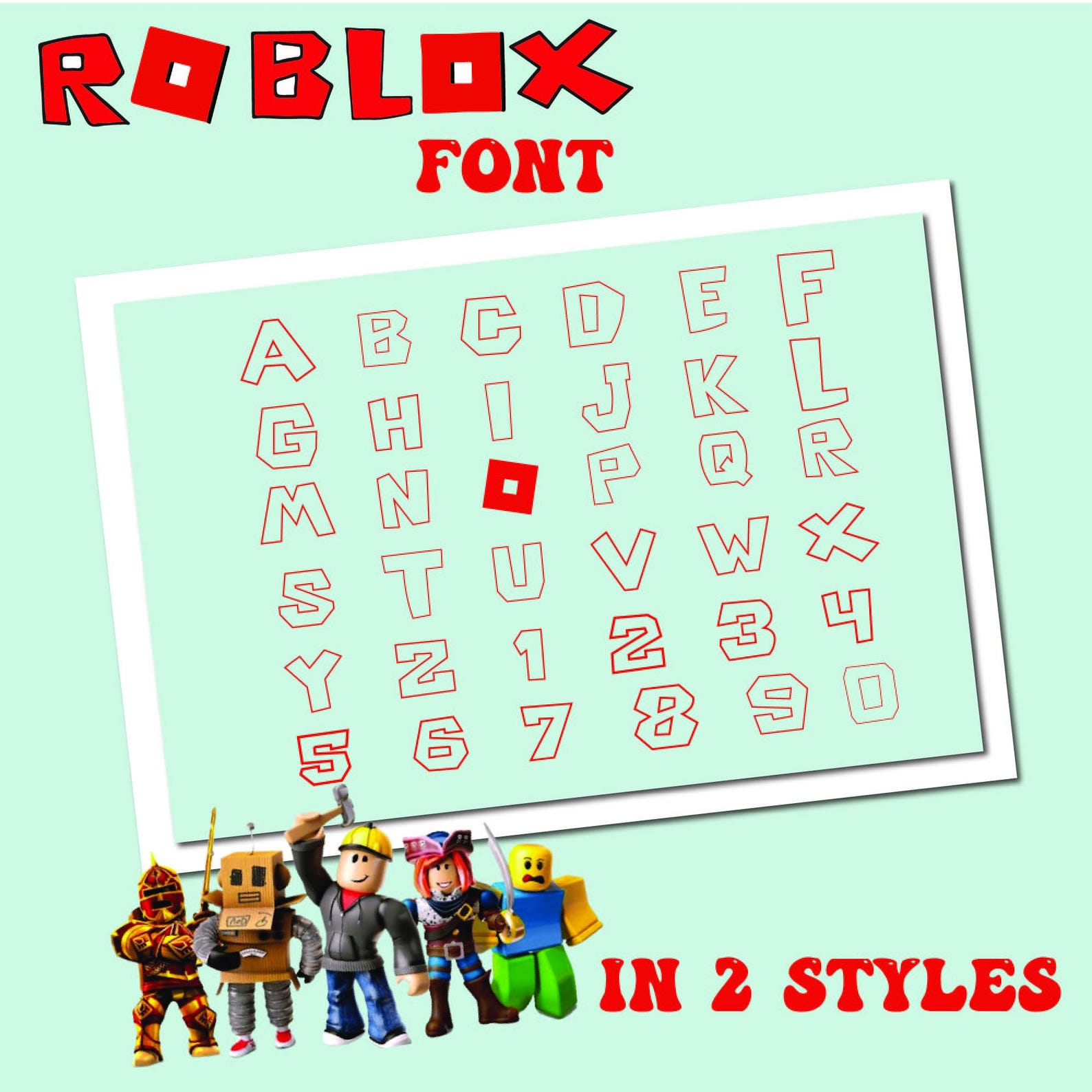 Roblox SVG | Roblox Alphabet PNG| Roblox Font | Digital Download ...