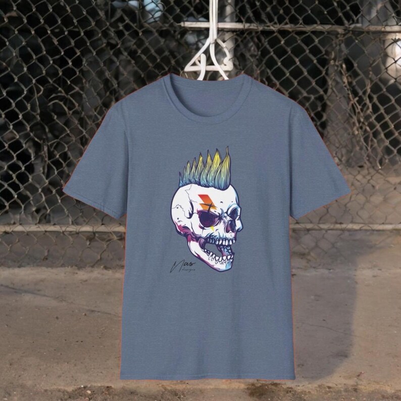 Punk Rock Skull Tee - Etsy