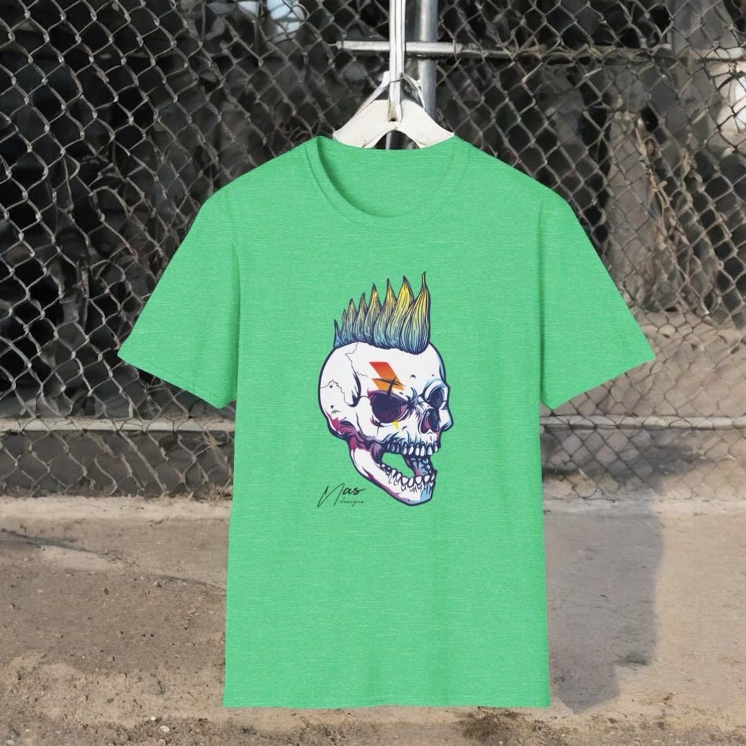 Punk Rock Skull Tee - Etsy