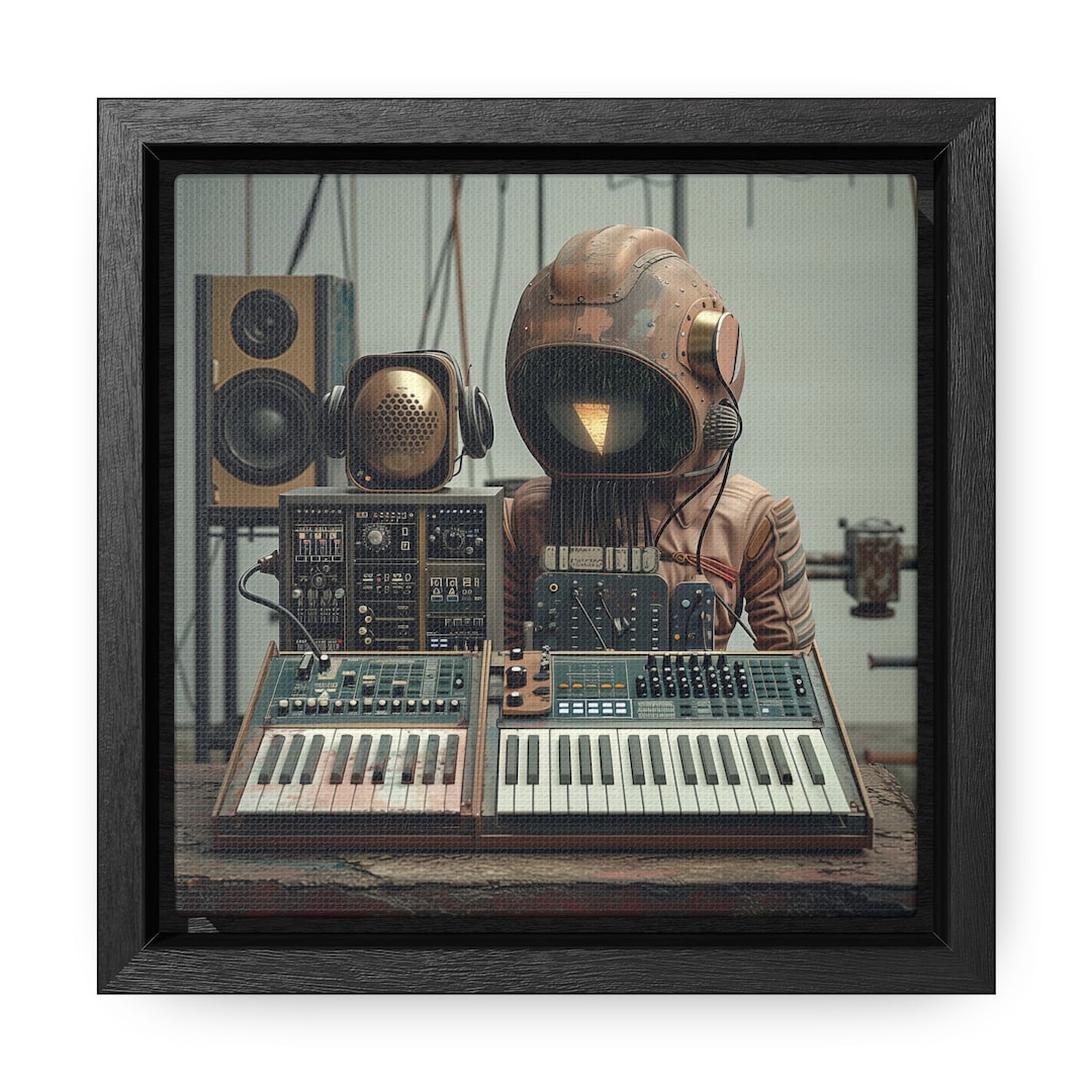 Vintage Analog Synthesizer Art,robots Crafting Analog Synths,gift for ...