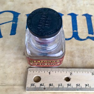 RARE 1800s Antique Sanfords Red Ink Bottle With Original Stopper and ...