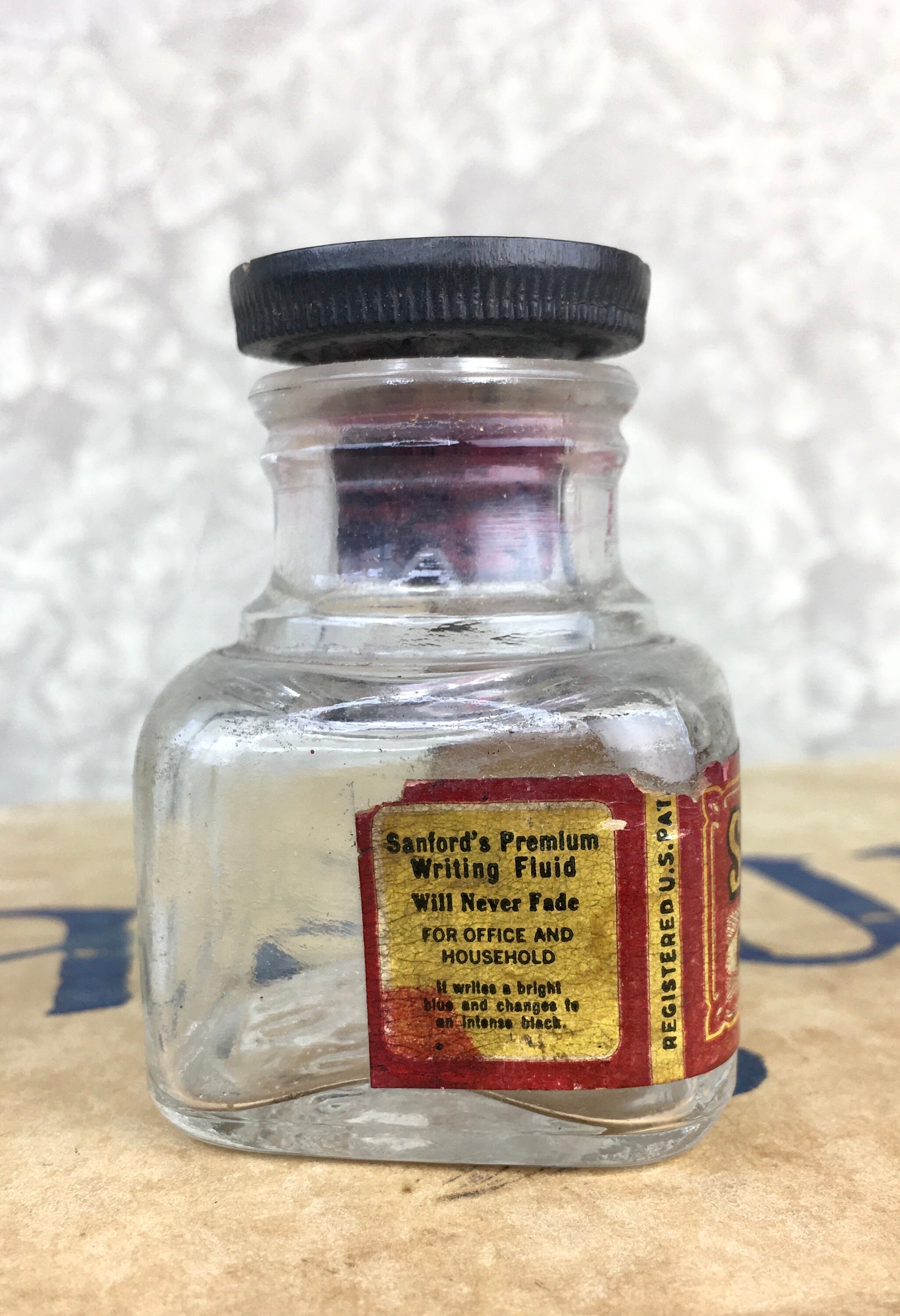RARE 1800s Antique Sanfords Red Ink Bottle With Original Stopper and ...