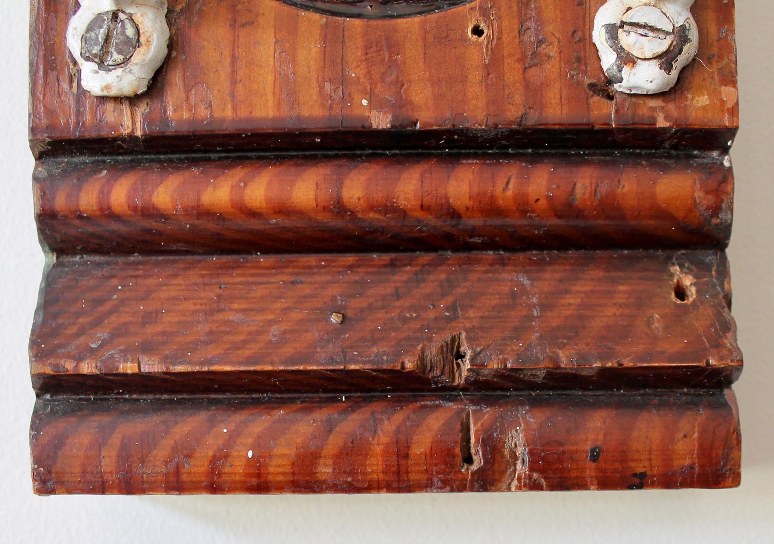 Vintage Architectural Salvage Bullseye Plinth Mounted Double Wall Hook ...