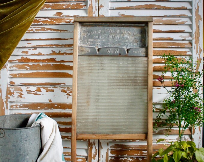 Vintage 1920s/1930s National Washboard Company Glass and Embossed Metal ...