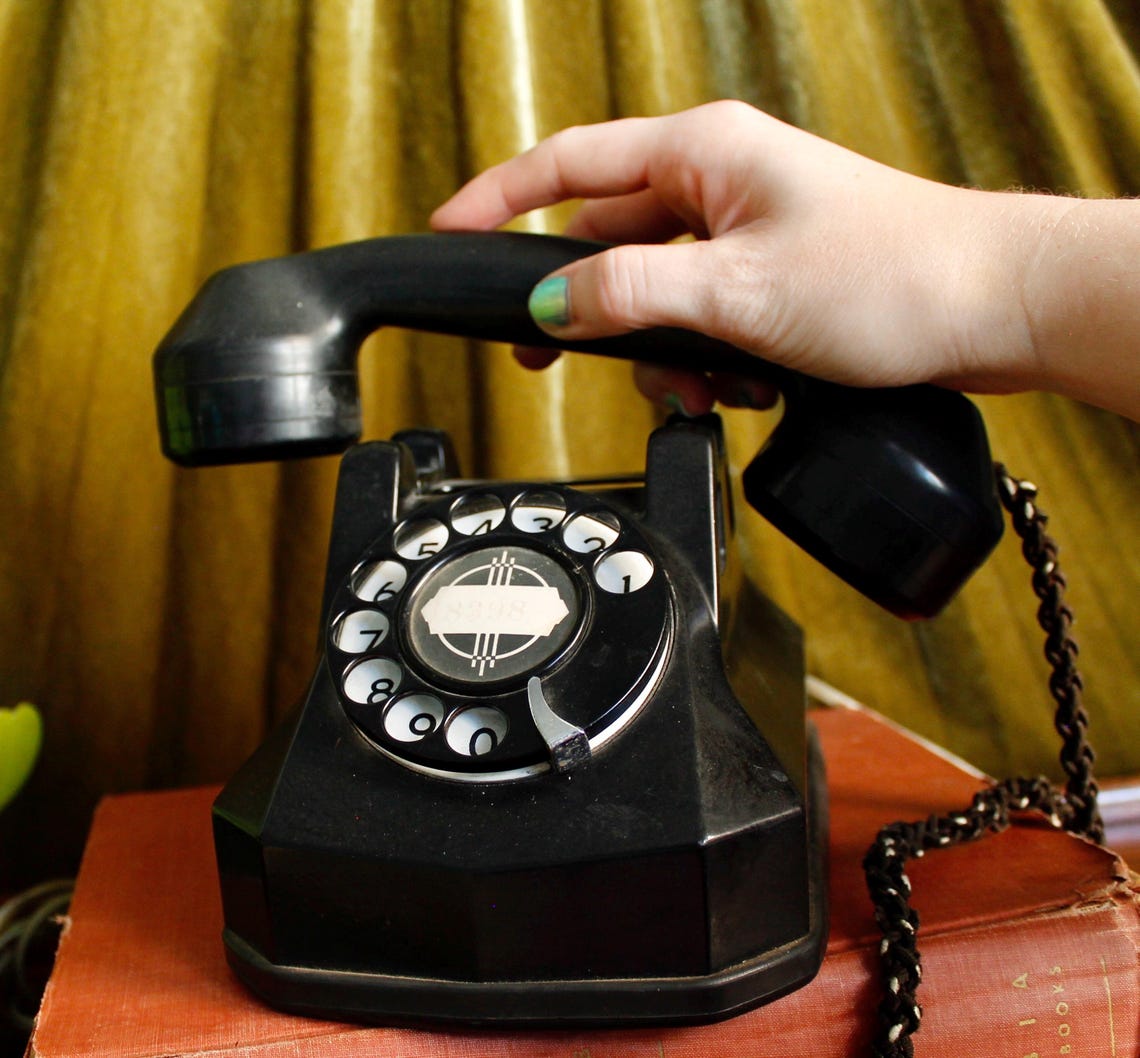 WORKING Vintage Mid-century 1940s/1950s MCM Bakelite Rotary Phone - Etsy