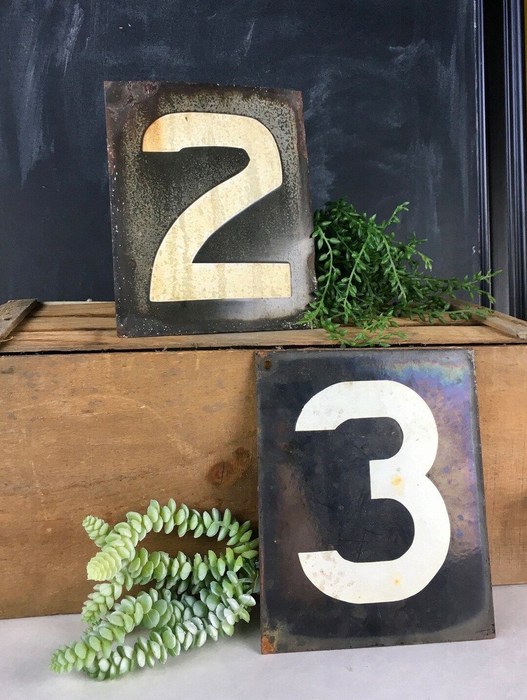 1930’s Railroad Section Tract Markers Numbers 2 & 3 Vintage Metal Signs ...