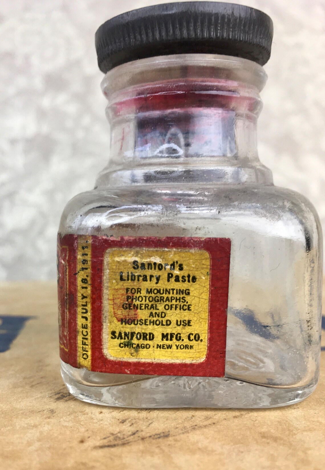 RARE 1800s Antique Sanfords Red Ink Bottle With Original Stopper and ...