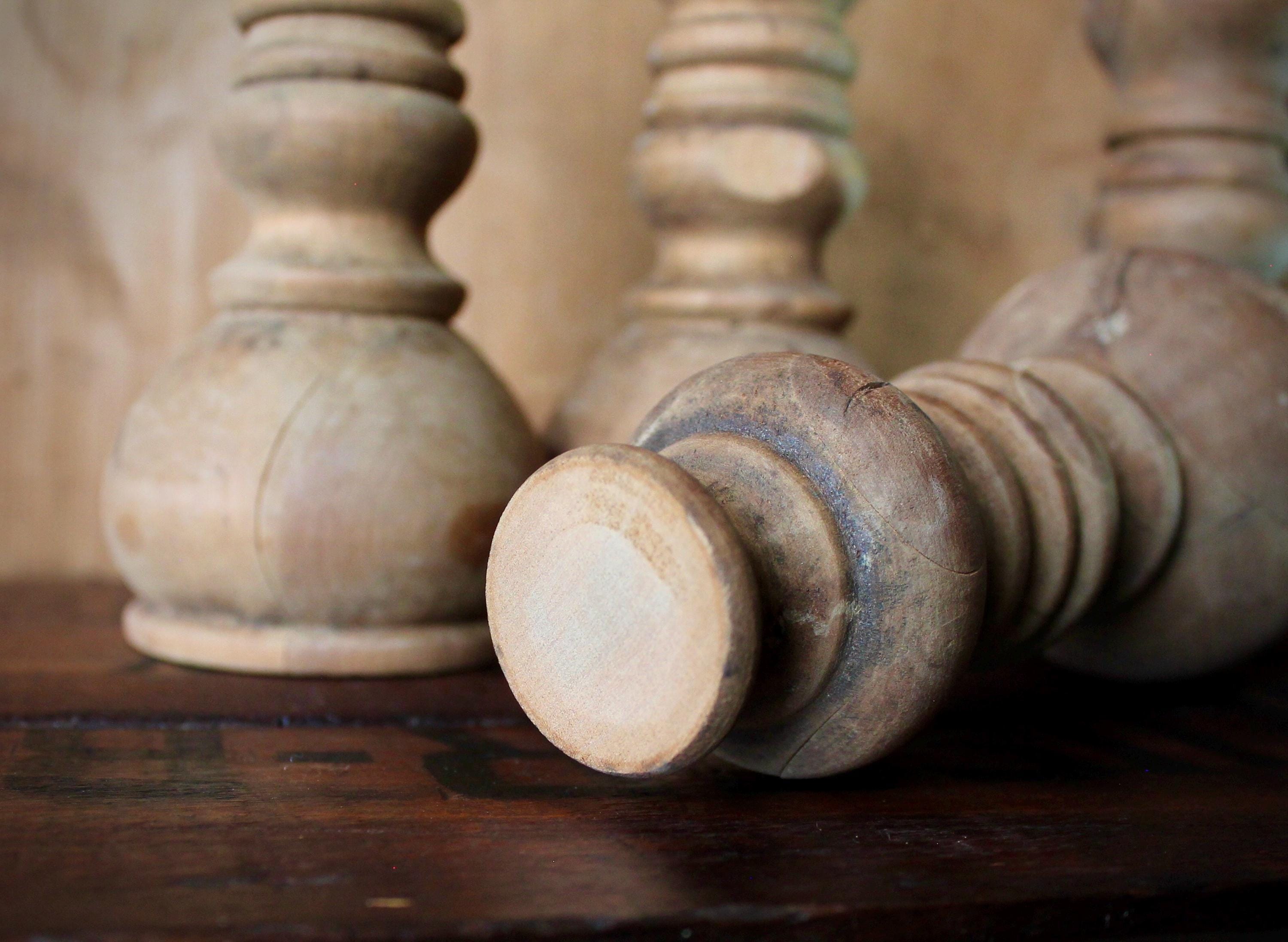 Salvaged Turned Wooden Spindles, Set of 4 Partial Chair Legs ...