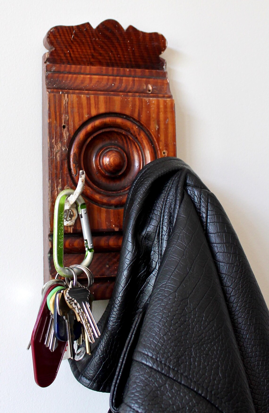 Vintage Architectural Salvage Bullseye Plinth Mounted Double Wall Hook ...