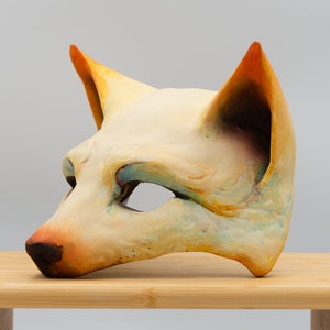 Hand-painted FOX MASK Unique Therian Animal Mask for Adults Unisex ...