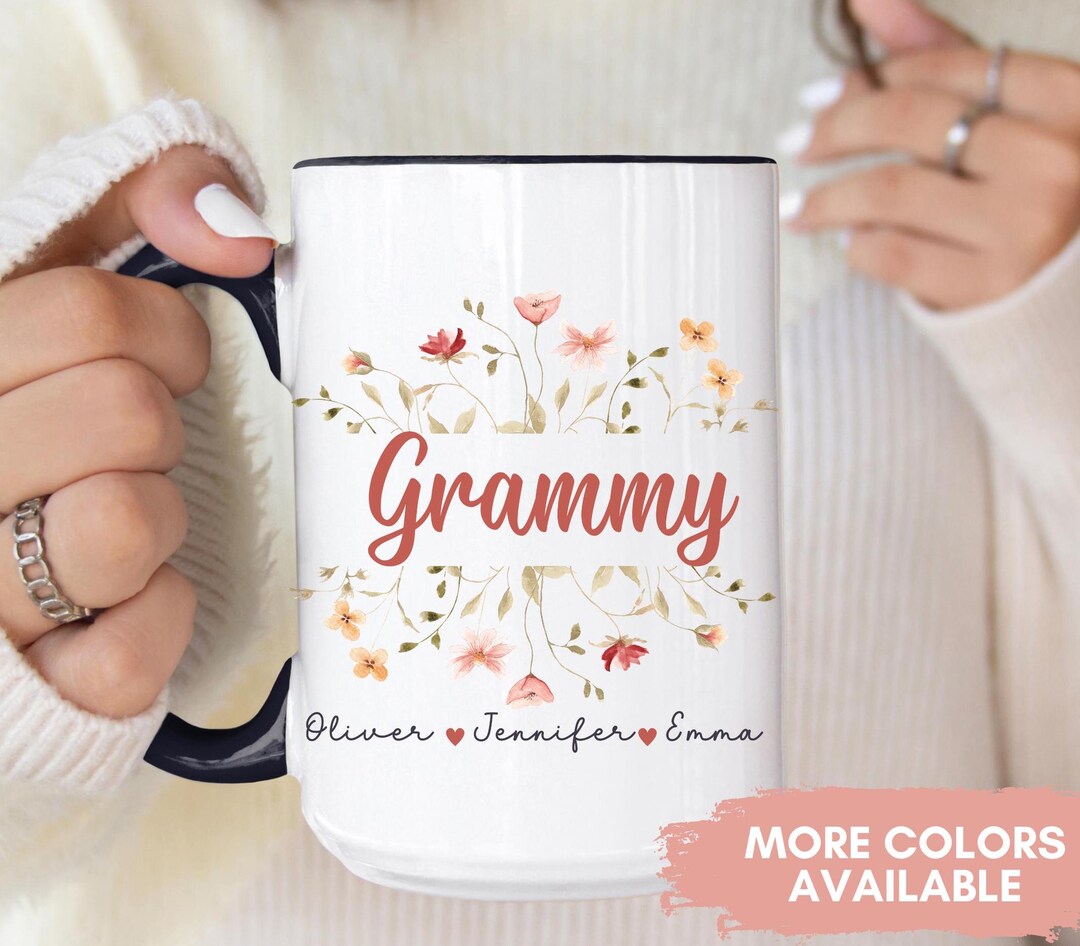 Personalized Grammy Mug With Grandkids Name Gift for Grandma Mothers ...