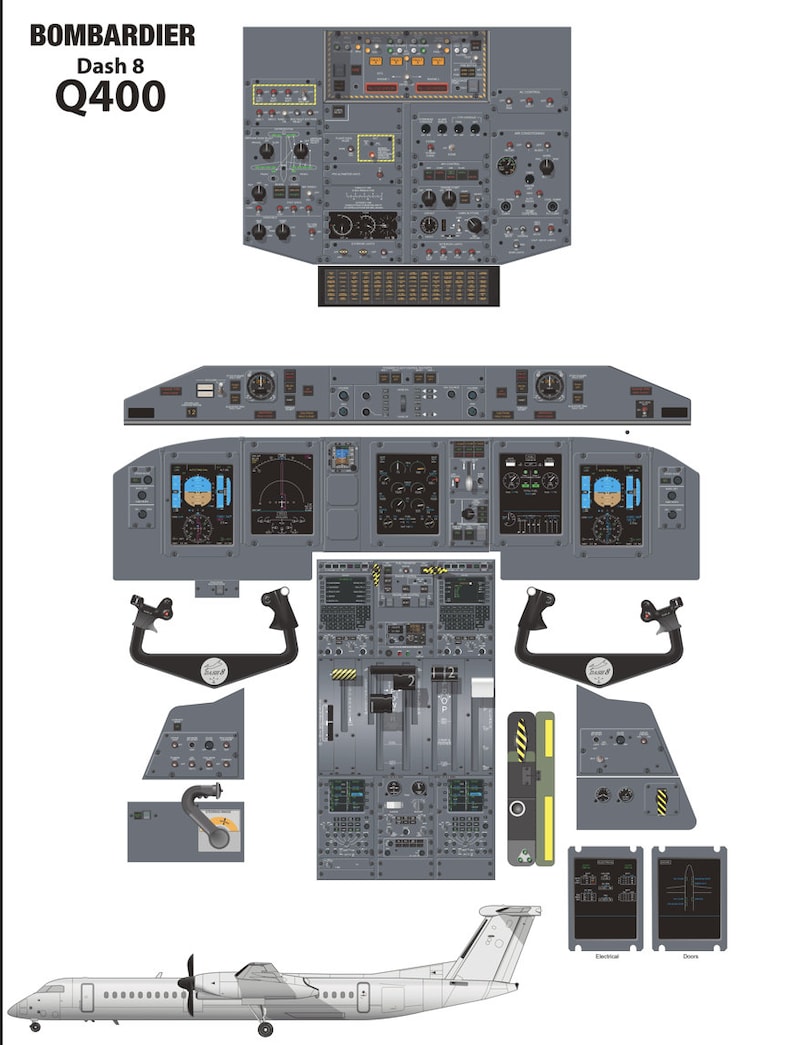 Bombardier Aerospace Q400 Dash 8 Next Gen. Cockpit Poster - Etsy
