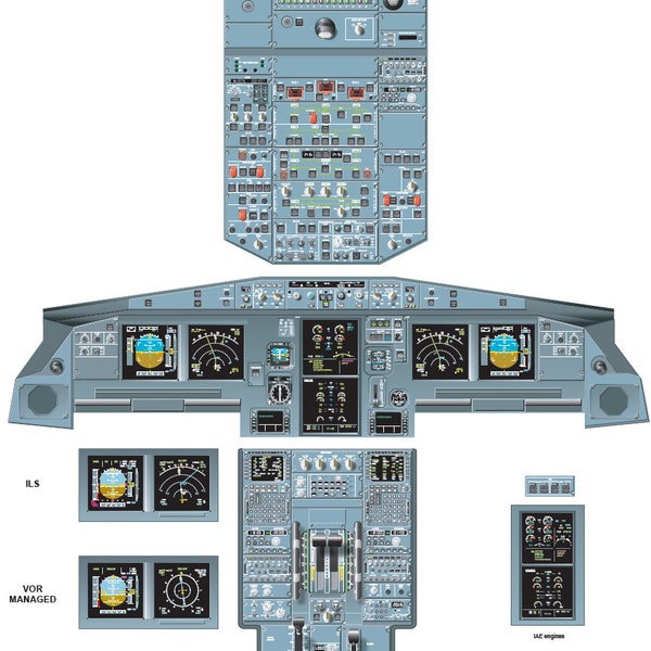 A320 Cockpit Poster - Etsy