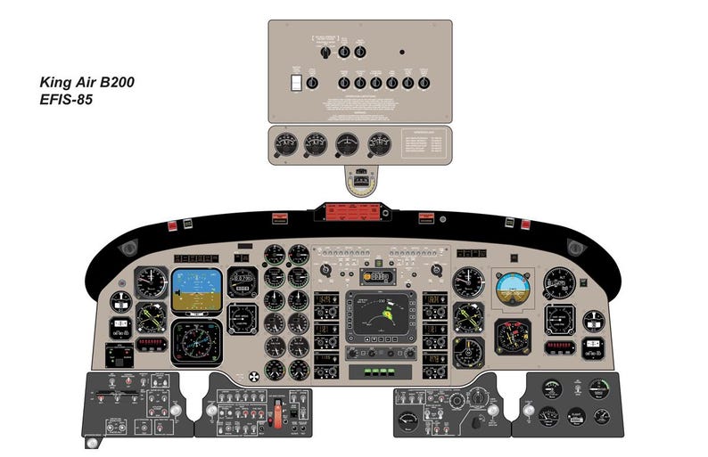 Beechcraft Super King Air B200 Cockpit Poster (both Classic and EFIS 85 ...
