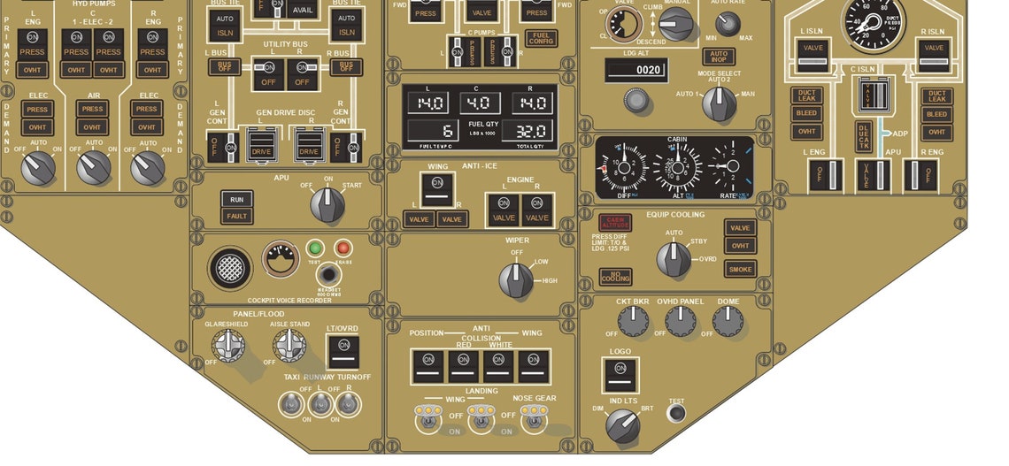 Boeing 767 300ER Cockpit Poster - Etsy