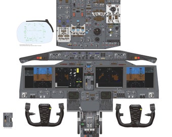 Boeing 737-800 Cockpit Familiarization Poster Full Scale 3 Poster Set ...