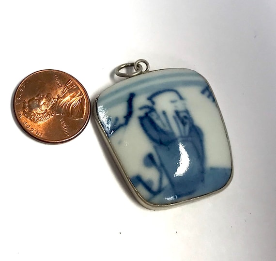 ANTIQUE Chinese SHARD Porcelain PENDANT Ming Dynasty … - Gem