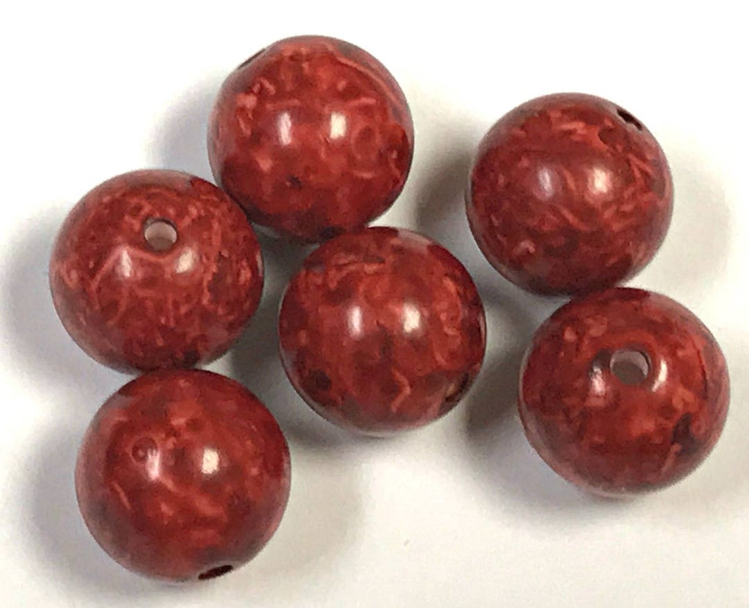 Vintage JAPANESE SPLATTER Beads Red Resin 12mm Pkg6 Res481 - Etsy