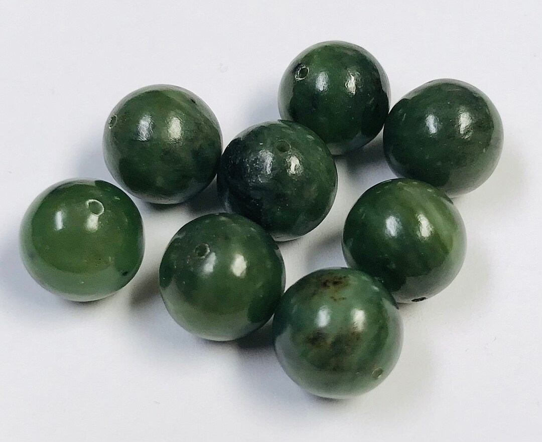 NEPHRITE Beads Vintage Spinach GREEN 10mm Pkg8 Rb53 - Etsy