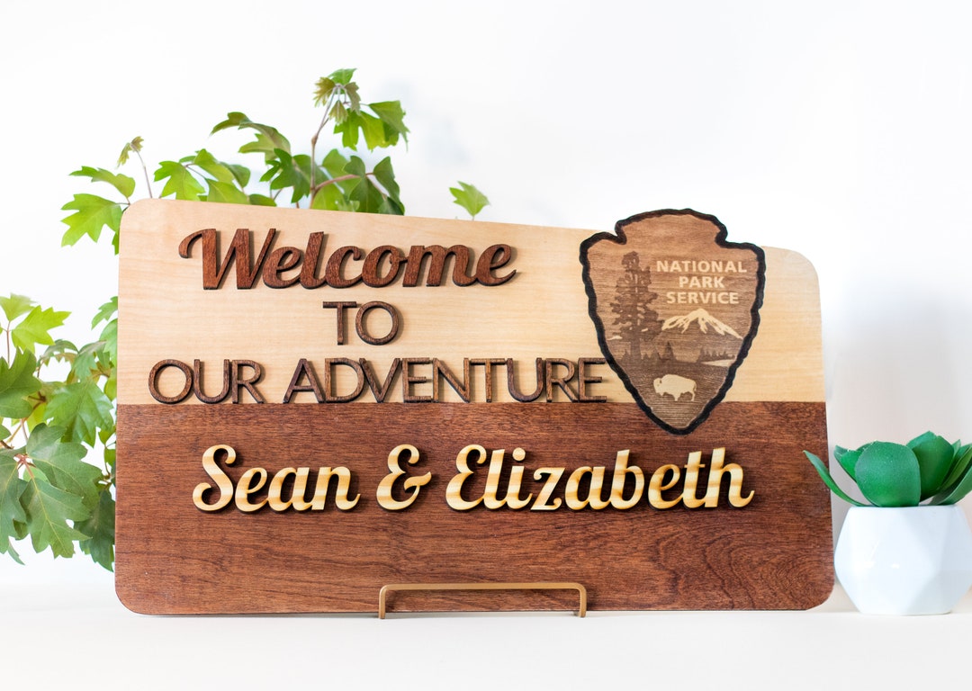 National Park Lovers Adventure Wood Sign for Weddings, Anniversaries ...