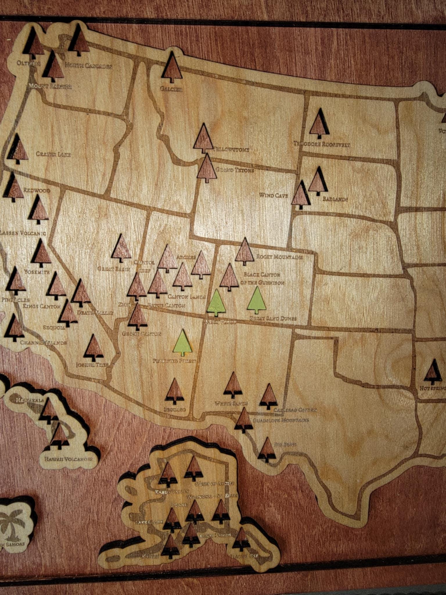 National Parks Map, Family Travel Map, National Parks Adventure Map ...