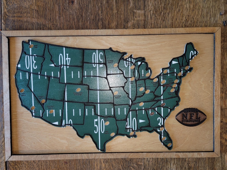 NFL Stadium Map - Etsy