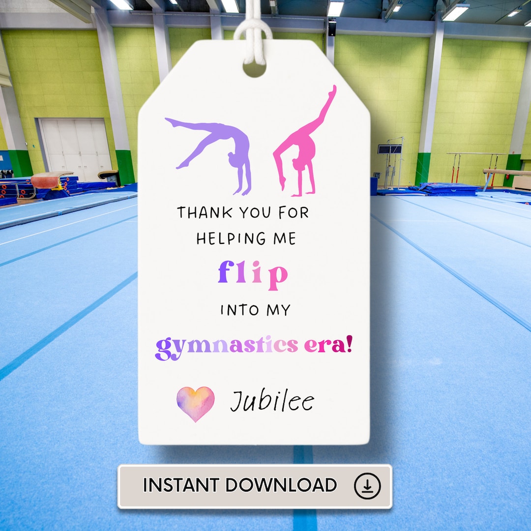 Gymnastics Coach Thank You Tag Appreciation Gift End of Season Gift for ...