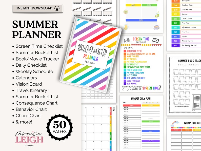 Kids Summer Planner 2025 Summer Bucket List Summer Schedule Summer ...