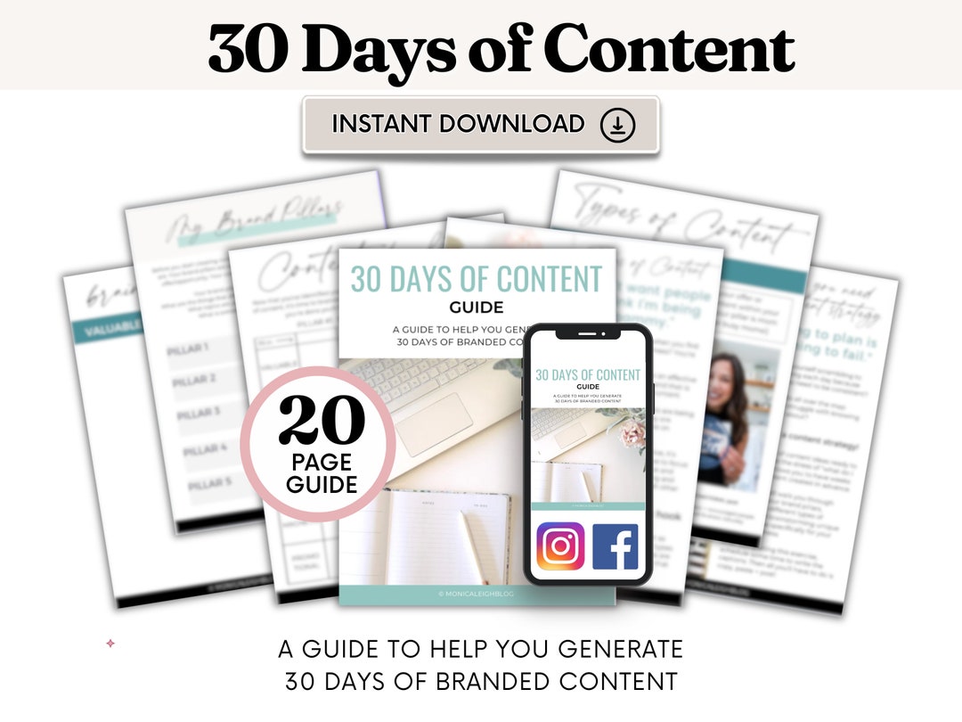 Content Idea Guide for Social Media Content Planner for Brand Content ...