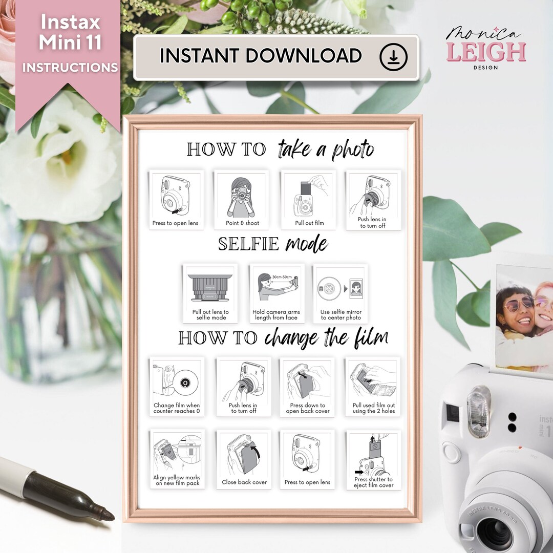 Polaroid Camera Instructions Instax Mini 11 Guestbook Wedding Sign ...