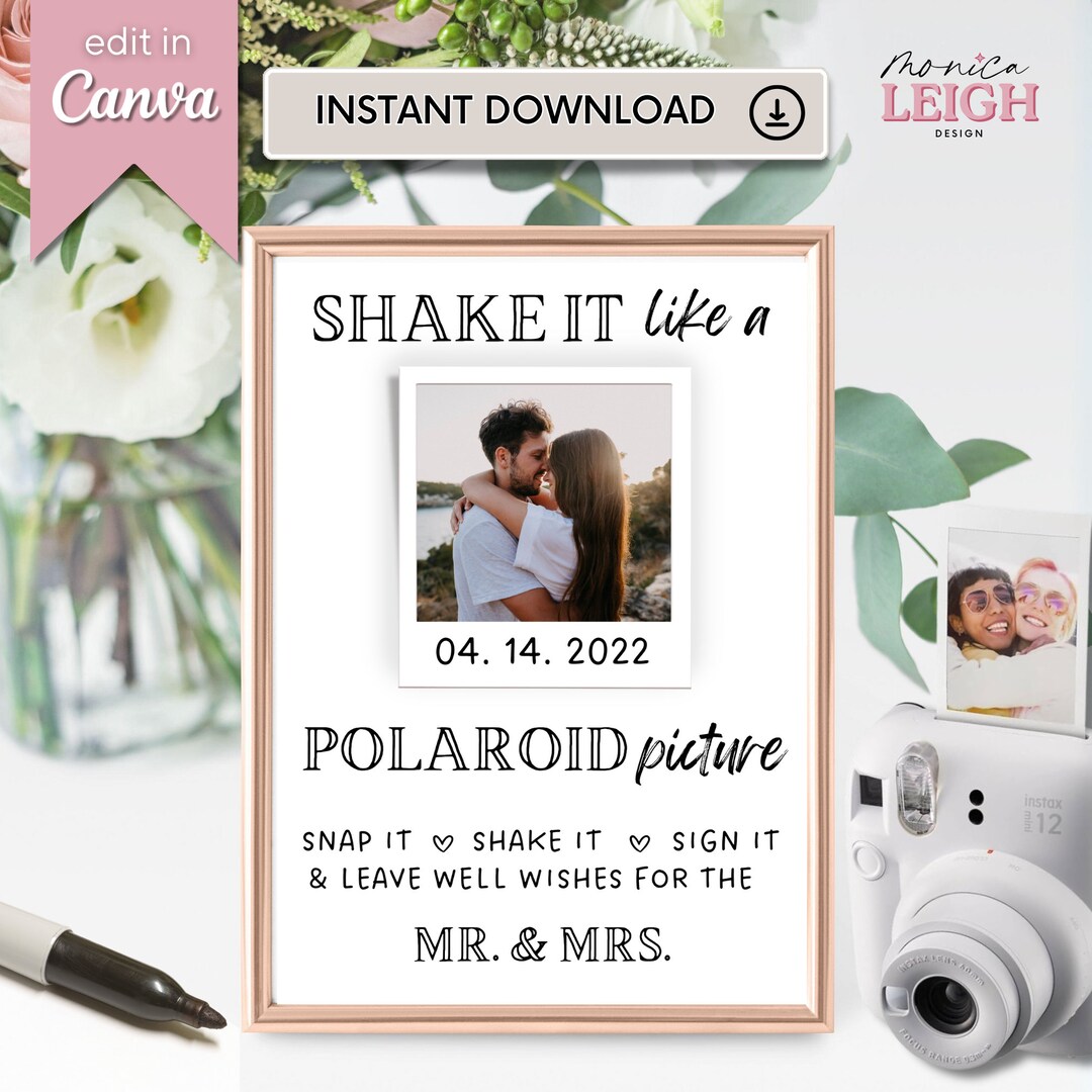 Polaroid Guestbook Wedding Sign | Shake It Like A Polaroid Picture ...