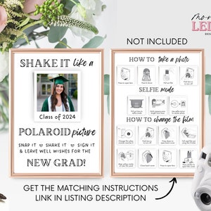 Polaroid Guestbook Graduation Sign | Graduation Party Photo Guest Book ...