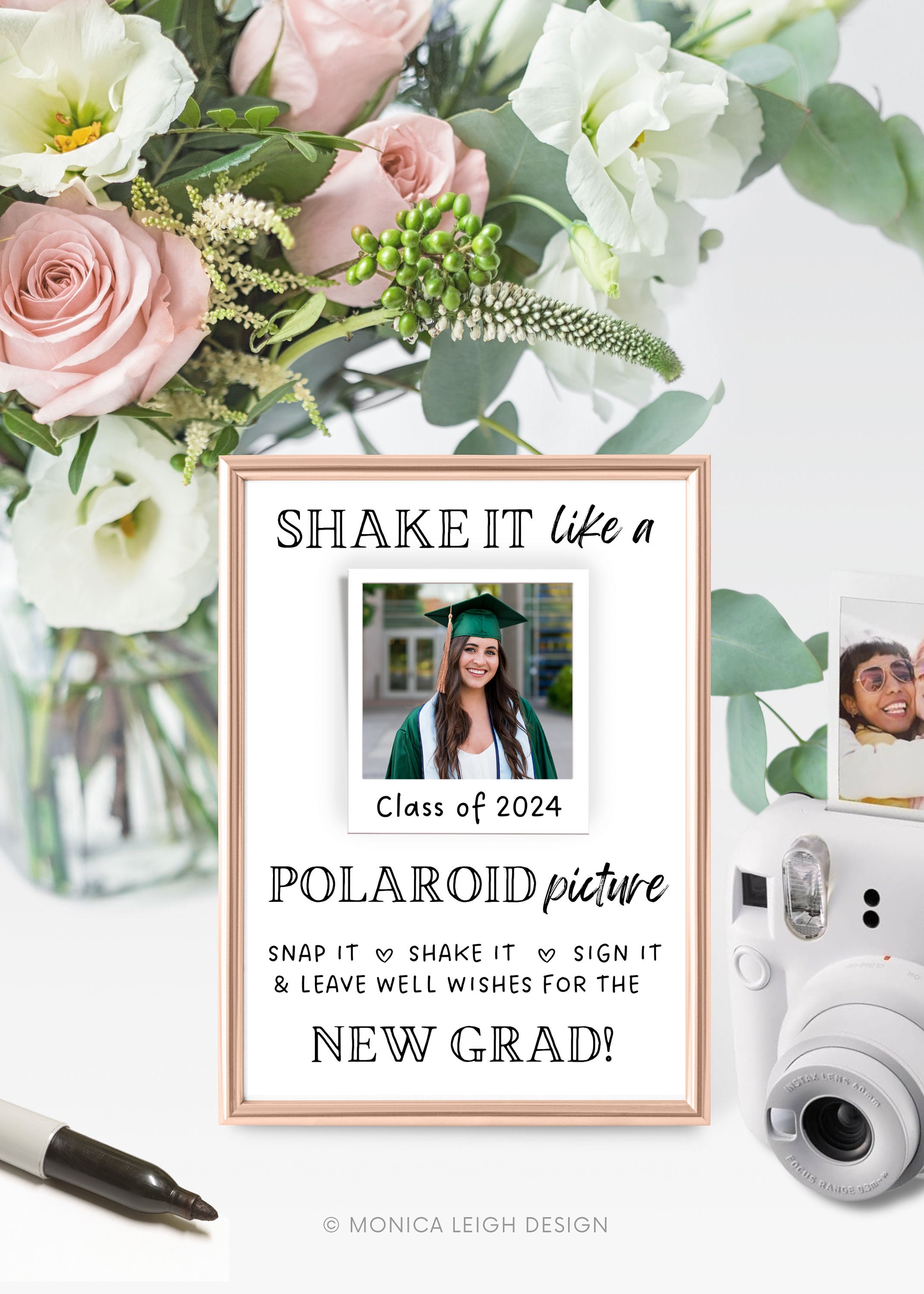 Polaroid Guestbook Graduation Sign | Graduation Party Photo Guest Book ...