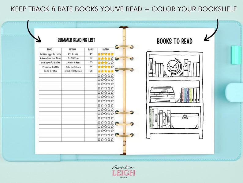 Summer Reading Planner Bundle Kids Reading Log Kids Book Tracker ...