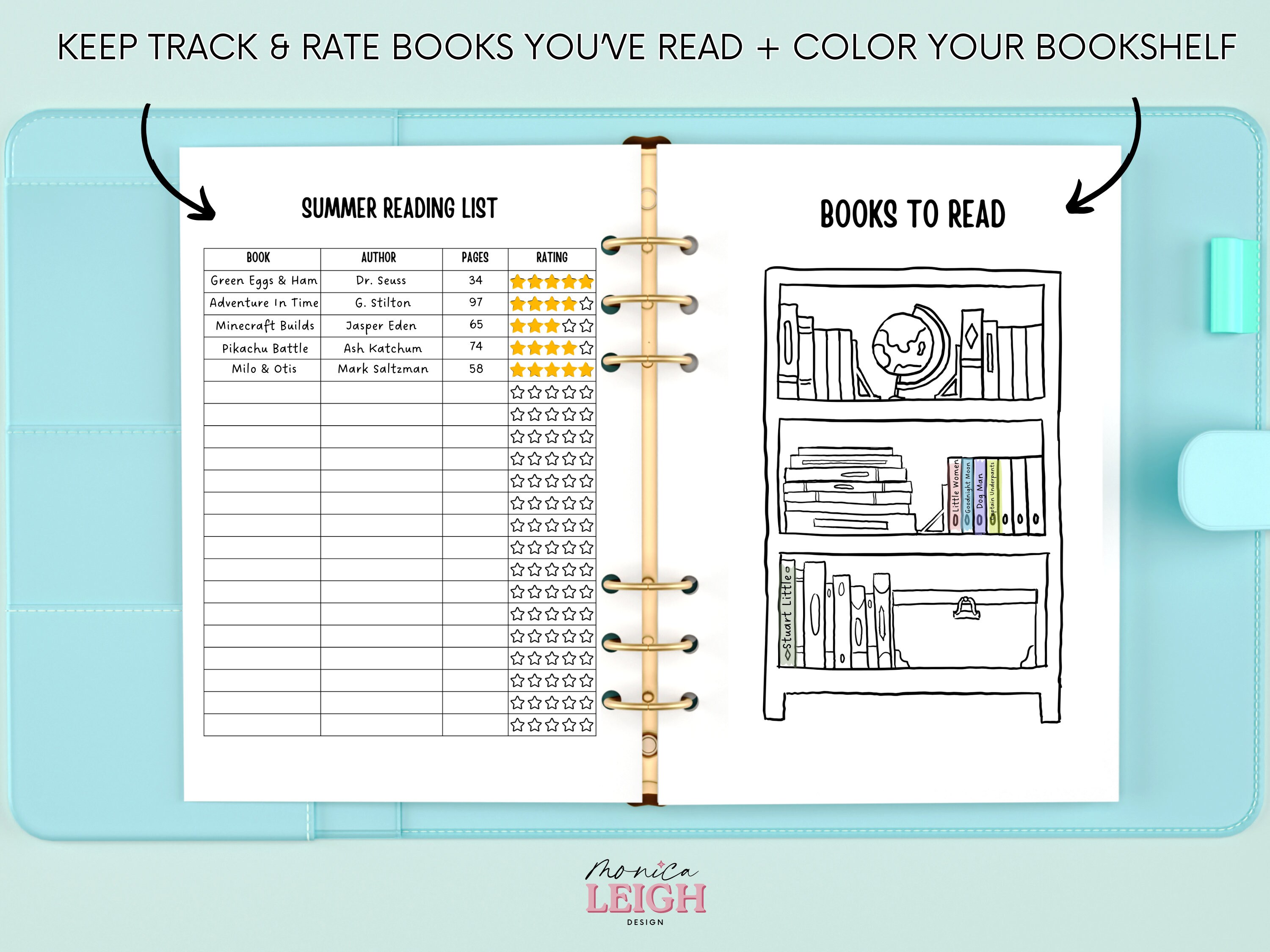 Summer Reading Planner Bundle | Kids Reading Log | Kids Book Tracker ...