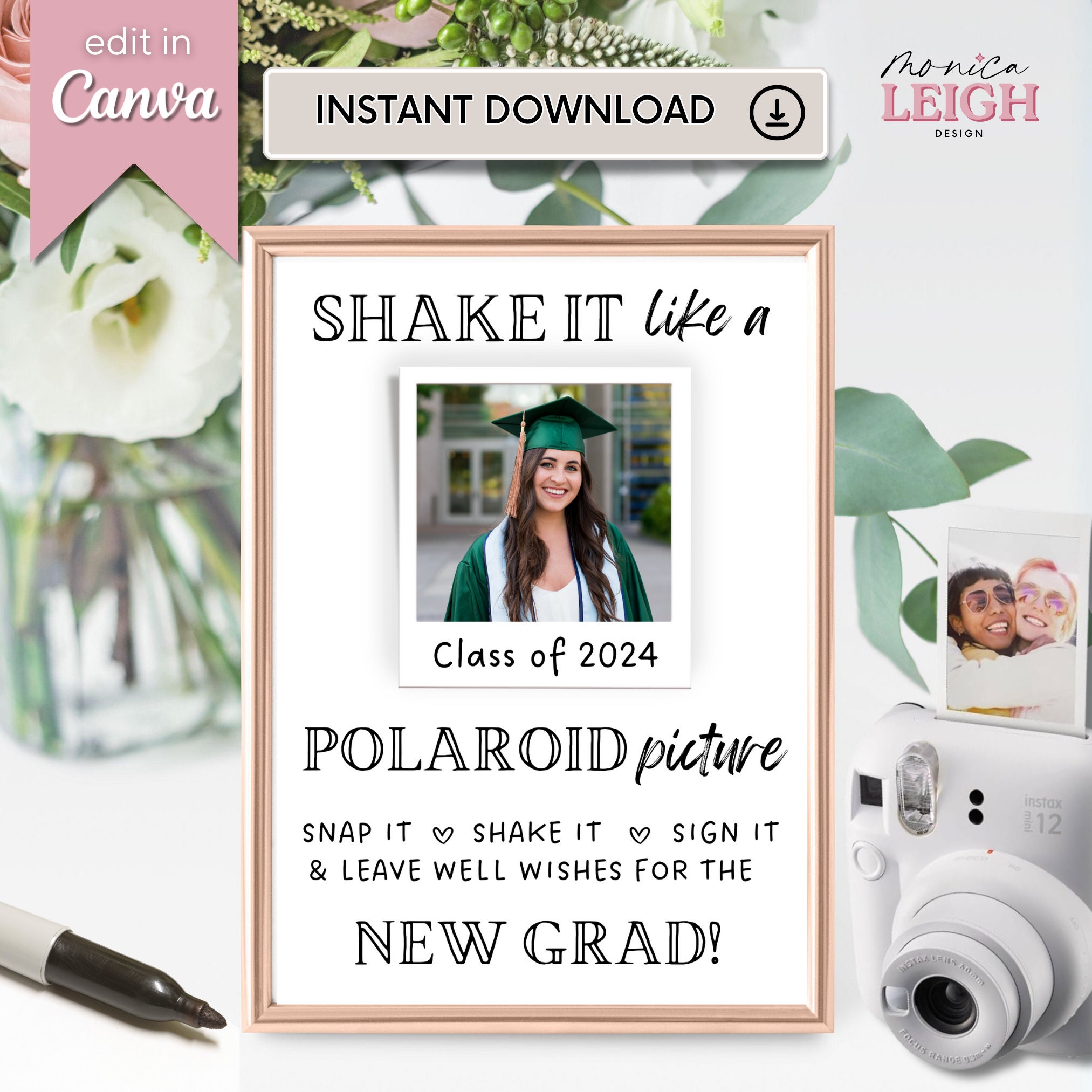 Polaroid Guestbook Graduation Sign | Graduation Party Photo Guest Book Sign - Etsy