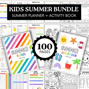 Kids Summer Planner Activity Book Bundle 2025 Summer Bucket List Summer ...