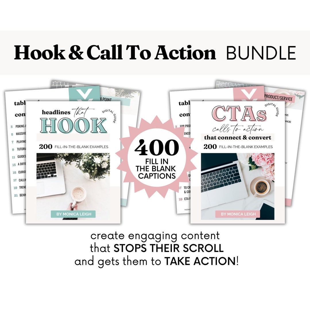 Hook & Call to Action BUNDLE Social Media Engagement Instagram Content ...