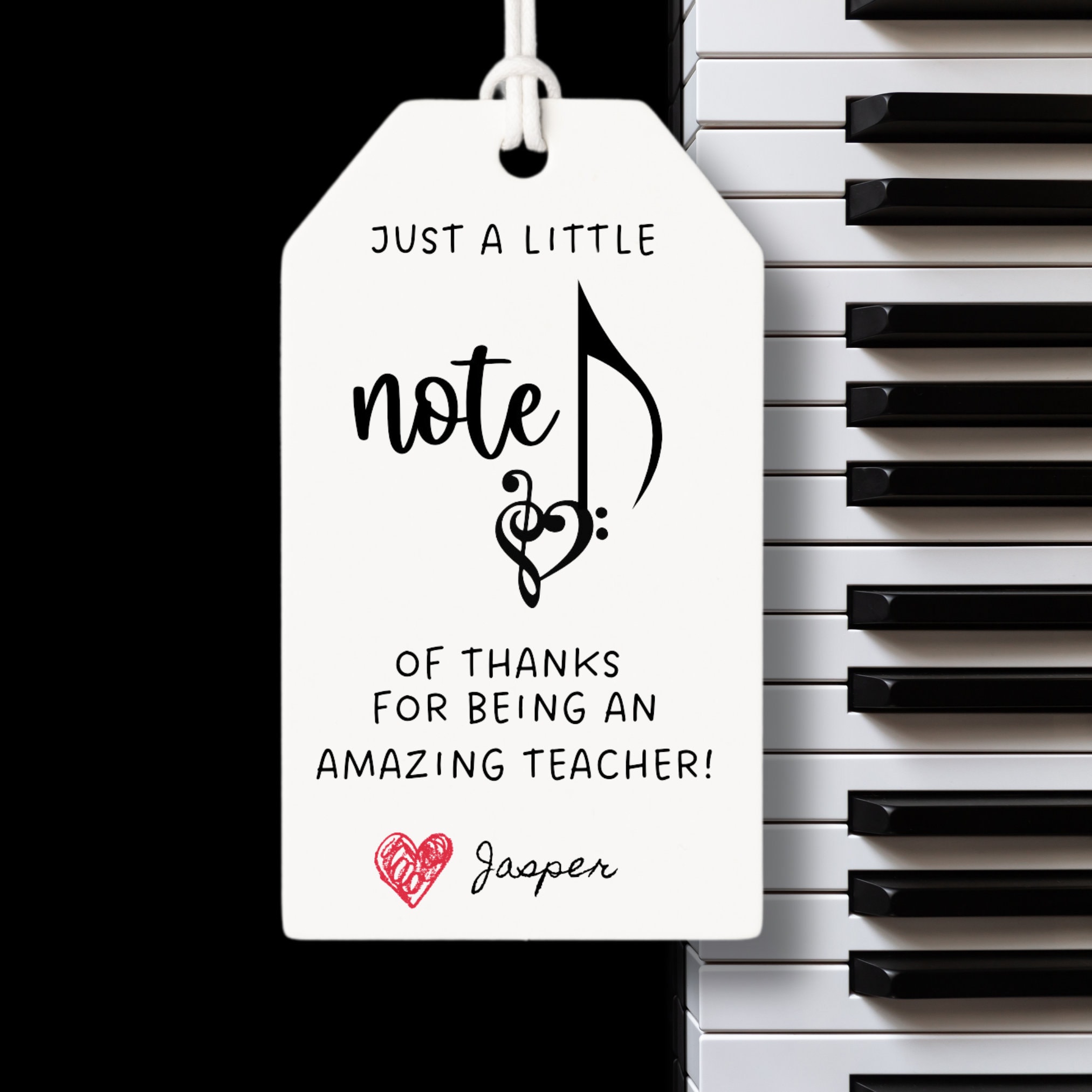 Music Teacher Gift Tag Teacher Appreciation Printable Thank You Note ...