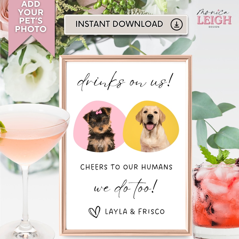 Drinks on Us Dog Sign - Etsy
