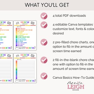 Summer Screen Time Checklist Summer Chore Chart for Kids Daily Routine ...