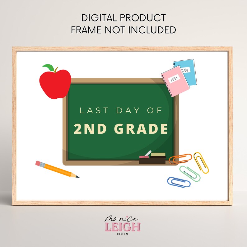 Last Day of School Sign Printable End of School Year DIY Chalkboard ...