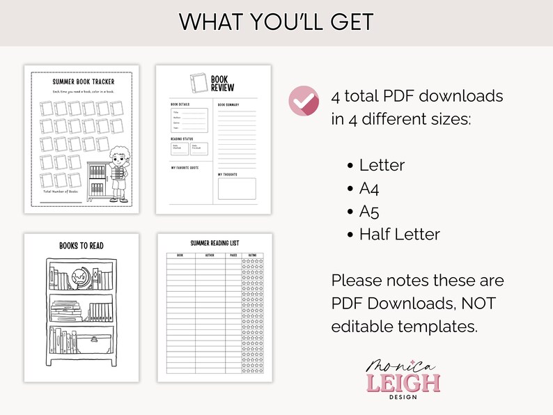 Summer Reading Planner Bundle Kids Reading Log Kids Book Tracker ...