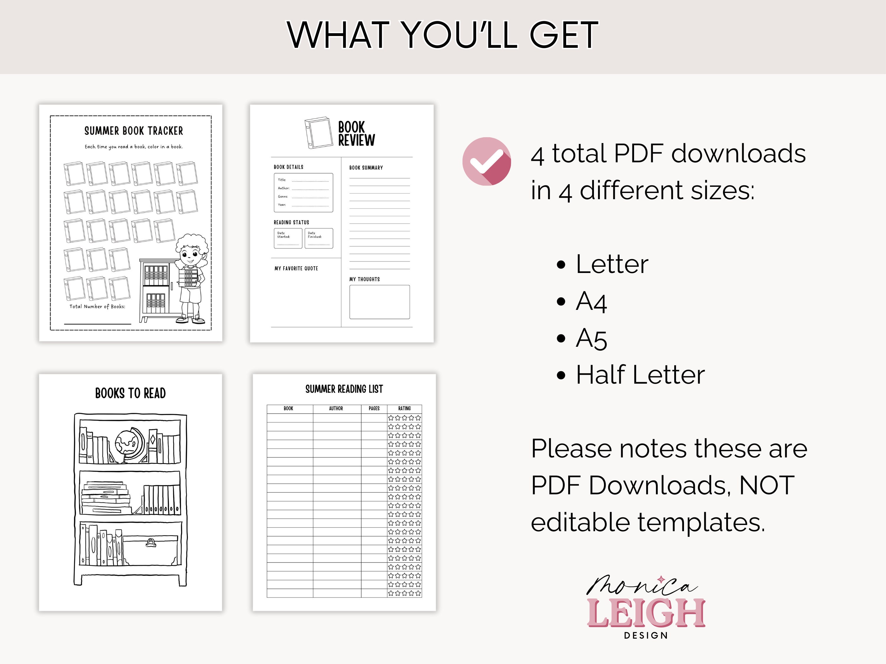 Summer Reading Planner Bundle | Kids Reading Log | Kids Book Tracker ...
