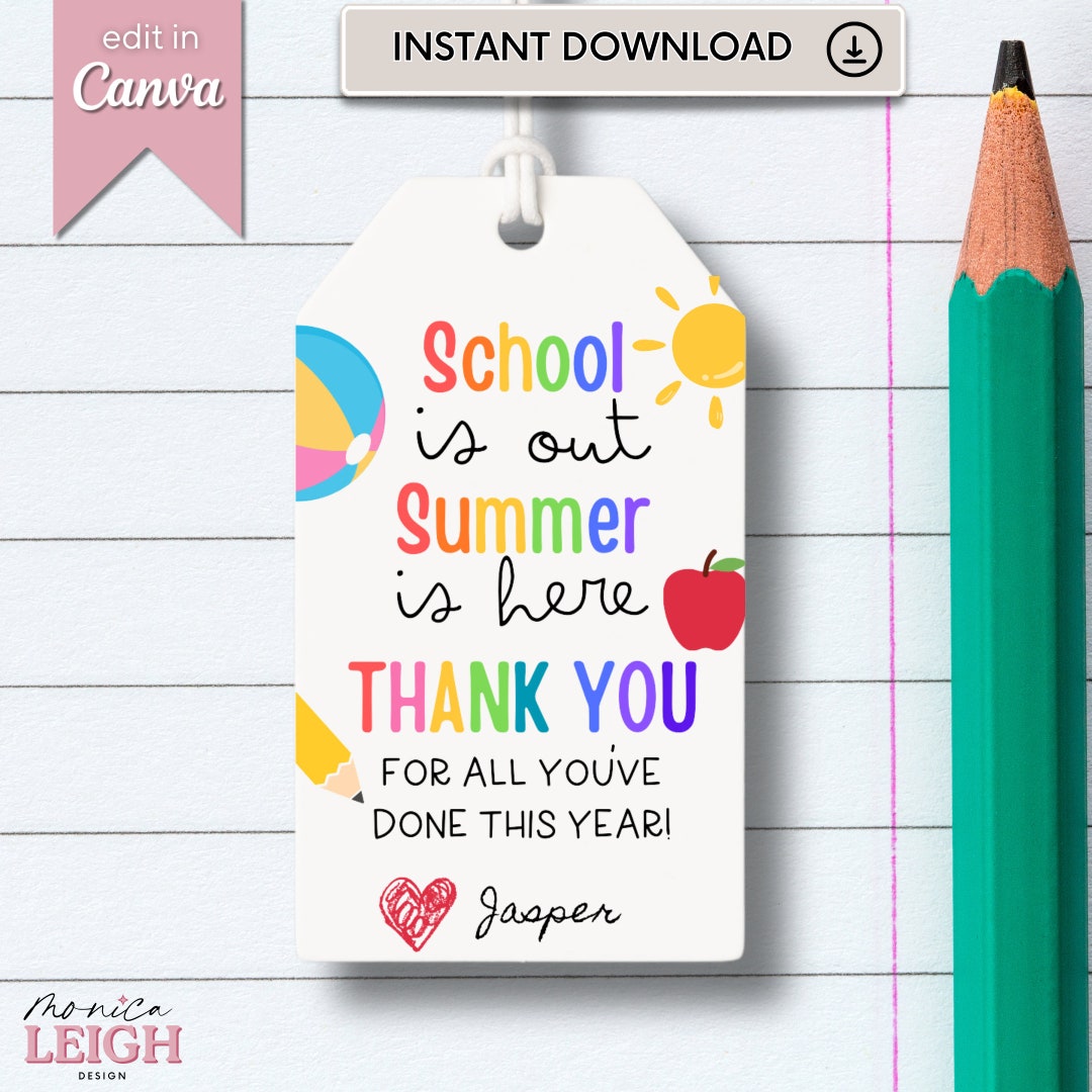 Last Day of School Gift Teacher Appreciation Thank You Gift End of ...