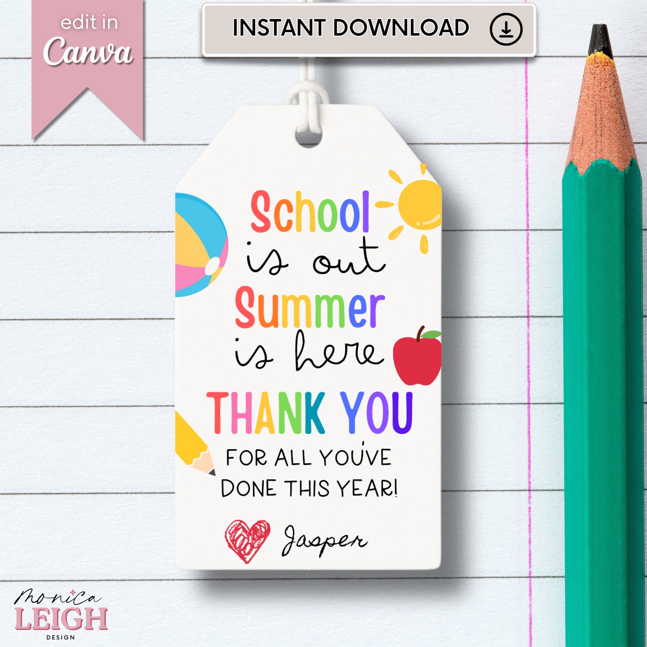Last Day of School Gift Teacher Appreciation Thank You Gift End of ...