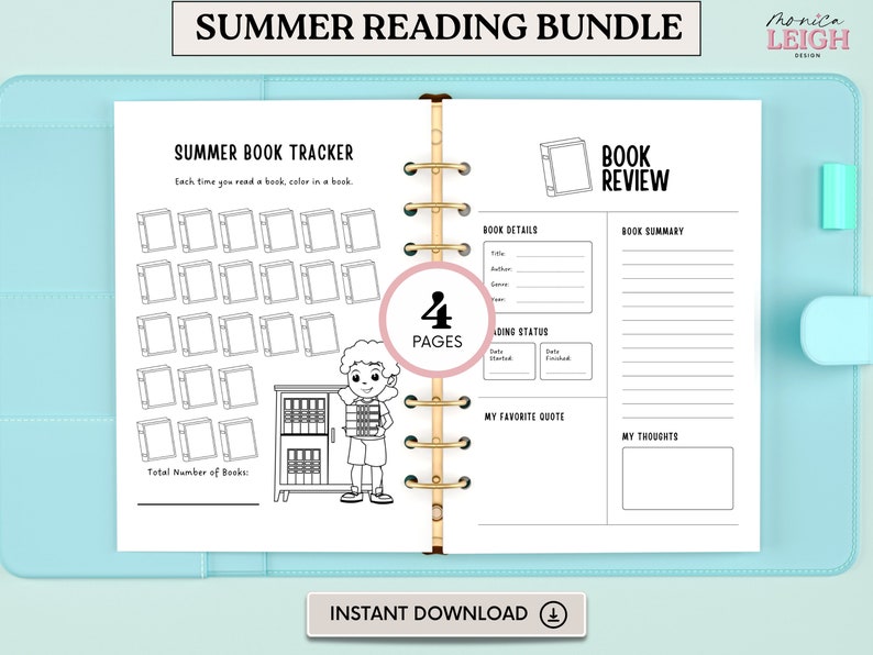 Summer Reading Planner Bundle | Kids Reading Log | Kids Book Tracker ...